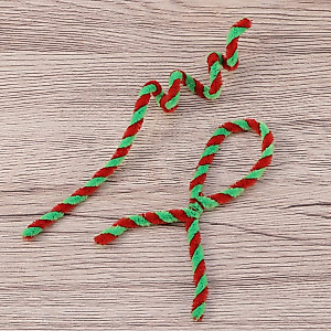 Happyyami 50pcs Christmas Cleaners Striped and Glitter Chenille Stem for Art and Crafts Creative Crafts Decorations Red and Green