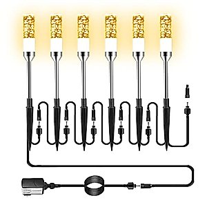 ALOVECO LED Path Lights Outdoor 6 Pack Extendable LED Garden Pathway Lights Acrylic Bubble Waterproof Low Voltage Landscape Lighting for Patio Lawn Yard Driveway Walkway 570lm, 2700K Warm White