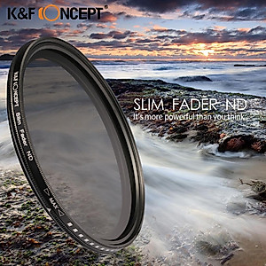 K&F Concept 43mm Slim Fader Variable ND2-ND400 Neutral Density Adjustable ND ND2 ND4 ND8 ND16 to ND400 Lens Filter Kit + Microfiber Cleaning Cloth for DSLR Cameras