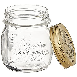 Bormioli Rocco Quattro Stagioni Clear Airtight Mason Jar, 8.5 Oz. Made from Food Safe Durable Glass, Made in Italy.