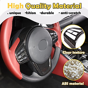 CHEAYAR ABS Chrome for Toyota Supra GR A90 A91 MK5 2022 2021 2020 2019 Car Steering Wheel Decoration Frame Trim Accessories (Carbon Fiber)