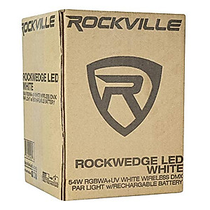 Rockville RGBWA+UV Rechargeable Wireless Wash DJ Up-Light in White (RockWedge LED