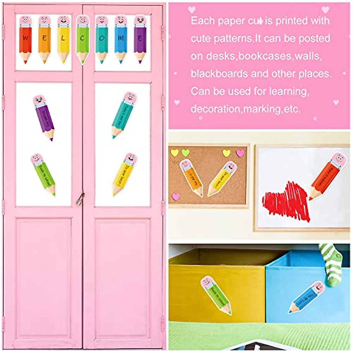 Colorful Pencil Cut-Outs for Classroom Decor