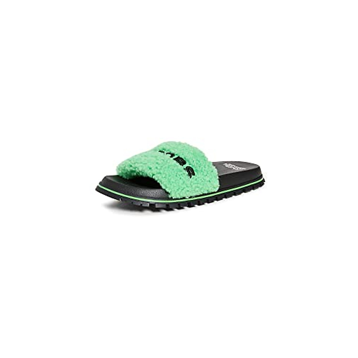 Marc Jacobs Women's The Teddy Slides, Fluffy Green, 6 Medium US