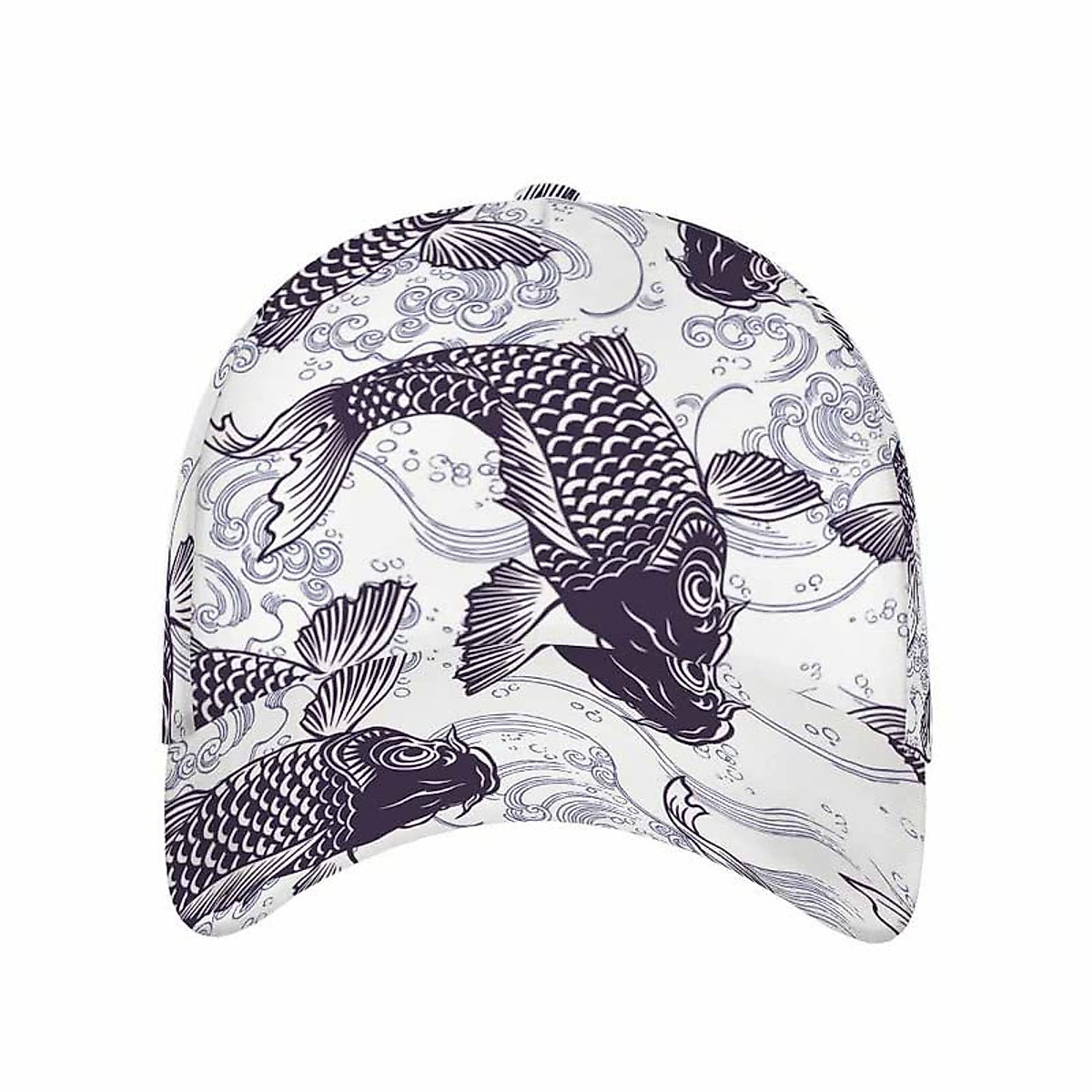 ALRBE TIN Baseball Caps Watercolor Fish Sun Hats Snapback Trucker for Men Women Multicoloured