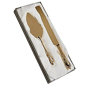 Creative Gifts 045592 Cake/Pastry Server, 2-Piece, 14.25-inch Length, Gold