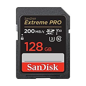 SanDisk 128GB Extreme PRO SDXC UHS-I Memory Card - C10, U3, V30, 4K UHD, SD Card - SDSDXXD-128G-GN4IN