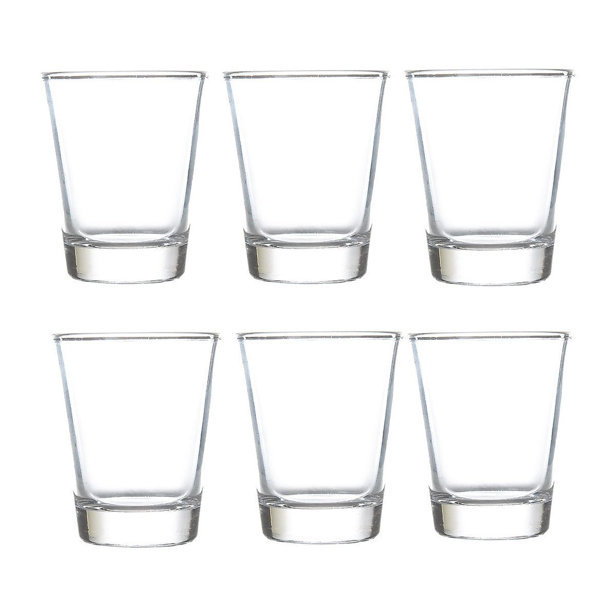 Burns Glass Drinking Glasses, Heavy Base Shot Glass Set, 1.75 Oz. (Set of 6)