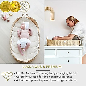 BEBE BASK Premium Nursery Bundle - Matching Baby Changing Basket & Baby Diaper Caddy Organizer - Handmade & Organic