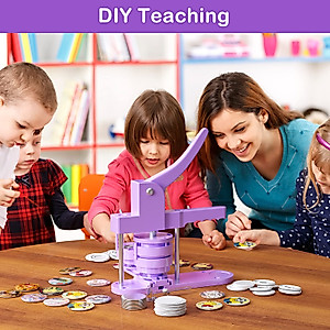 NantFun Button Maker Machine Multiple Sizes, 1''+1.25''+2.25'' Pin Button Press Machine, 330PCS Button Making Supplies with Badge Buttons, Bottle Openers, Fridge Stickers Keychains