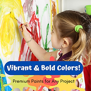 Rich Art Fresco Tempera Paint For Arts & Crafts - Vibrant, Premium Craft Paint In Primary Colors - Non-Toxic Paint For Paper, Poster Board, Canvas, & More - Made in The USA - 16 Fl Oz (12 Pack)