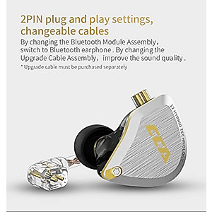 CCA C12 in-Ear Monitors, 5BA+1DD Hybrid HiFi Stereo Noise Isolating IEM Wired Earphones/Earbuds/Headphones with Detachable Tangle-Free Cable 2Pin for Musician Audiophile (Without MIC, Amber Gold)