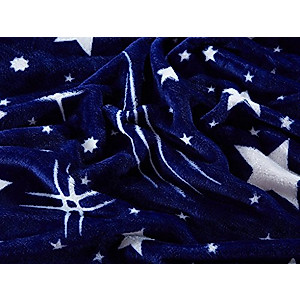 ChezMax Throw Blanket Ultra Soft Blanket Quilt Lightweight Plush Fleece Bed Blanket Cozy Towel Blanket Breathable Warm Throw for Stadium Couch Bed Sofa Chair Office Car Starry Sky-Blue Queen(79"X91")