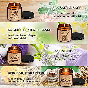 4 Pcs Thank You Candles 3.5 oz Scented Candles Employee Appreciation Gifts Thank You for Being Awesome Inspirational Candle for Teacher Coworker Nurse Women Gifts, 4 Fragrances