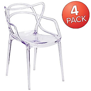Flash Furniture Josh 4 Pack Nesting Series Transparent Stacking Side Chair