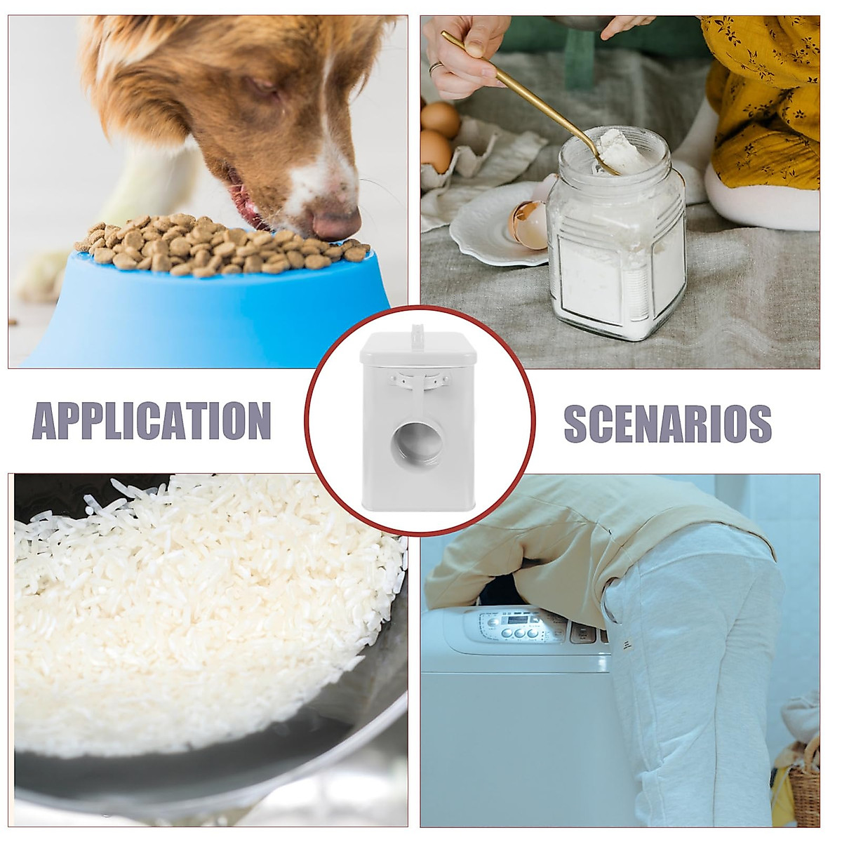 Box Kitchen Storage Bucket Rice Storage Bin Rice Dispenser Powder Soap Containers Storage Container with Lid Sealed Container White Locker Washing Powder Iron