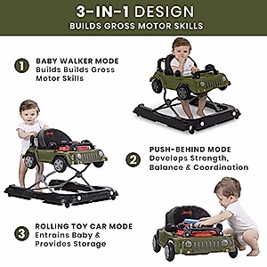 Jeep Classic Wrangler 3-in-1 Grow With Me Walker, Anniversary Green