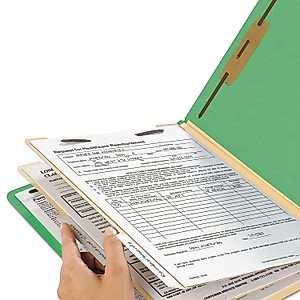 Smead Classification File Folder, 2 Dividers, 2" Expansion, 2/5-Cut Tab, Letter Size, Green, 10 per Box (14002)