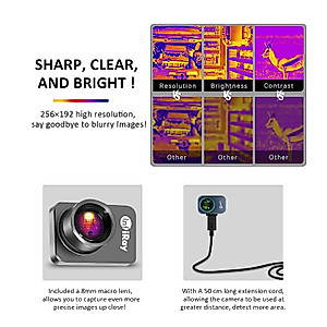 (Android Only) InfiRay Xinfrared P2 Pro Thermal Camera with Magnetic Macro Lens for Android Type-C Smartphones, 9g Fully Metal Body, 25Hz 256X192 Resolution, Support Android 9.0 and Above, (T2 Pro)