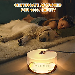 Flea Traps for Inside Your Home 2 Packs, Flea Light Trap for Indoor, Bed Bug Killer with Sticky Pads & Light Bulb Replacement, Natural Flea Insect Infestation Treatment Trap