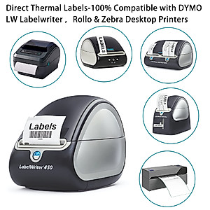 L LIKED 15 Rolls Compatible with Dymo 1744907 Internet Postage Labels 4" x 6" Shipping Labels Compatible with Rollo, DYMO 4XL & Zebra Desktop Printers (220 Labels Per Roll)