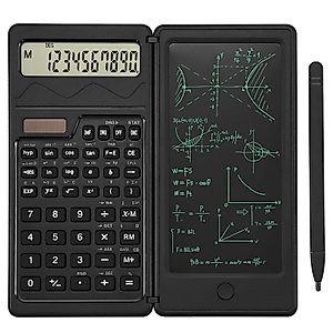 EooCoo Calculator with Notepad,10-Digit Large Display Office Desk Calcultors,Support Solar and Battery,Professional Foldable Calculator for Students, Office Desk Accessories