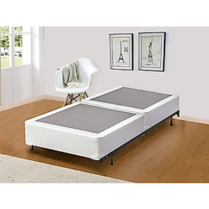 Continental Sleep 4-Inch Fully Assembled Wood Split Low Profile Traditional Box Spring/Foundation for Mattress Set, Twin, Beige