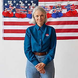 9Pcs Veteran Day Decorations Honeycomb Centerpieces, 3D Double Side God Bless USA Table Decorations, Blue Red Home of the Free Centerpieces for Tables, Memorial Day Decorations for Office Decor