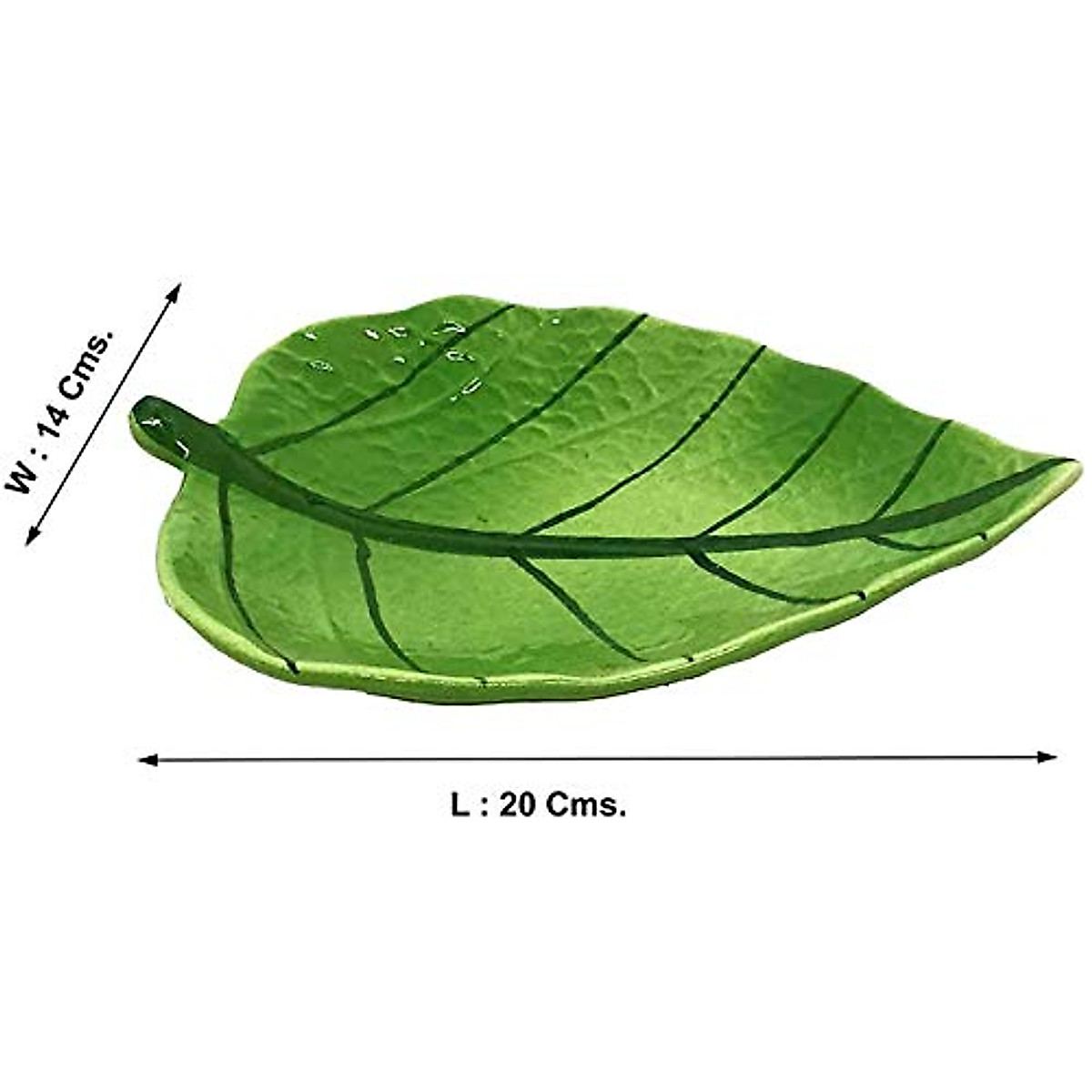 WHOLELIFEOBJECTS Ceramic Leaf Design Platter Chip and Dip Tray Hand Painted Platter| Tray Creative for Kitchen and Restaurent Utensils