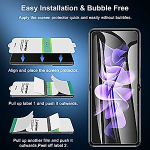geekboy (2 Set Upgraded) screen protector compatible for Samsung Galaxy Z Flip 3 5G 2021, 2 Pack Inner and Back Flexible Soft TPU Screen Cover Film for Galaxy Z Flip 3, Case Friendly, Anti Scratch