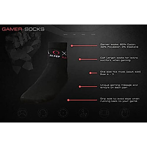 Gamer Socks, Cool Gifts, Fun Socks for Teens, Gaming Presents, Graphic Socks for Teens (Red Respawn)