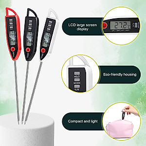 Copkim Waterproof Food Thermometer with Long Probe Digital Meat Thermometer for Water, Liquid, Candle and Cooking Instant Read Thermometer for Kitchen BBQ Grill Candy (Vivid Style)