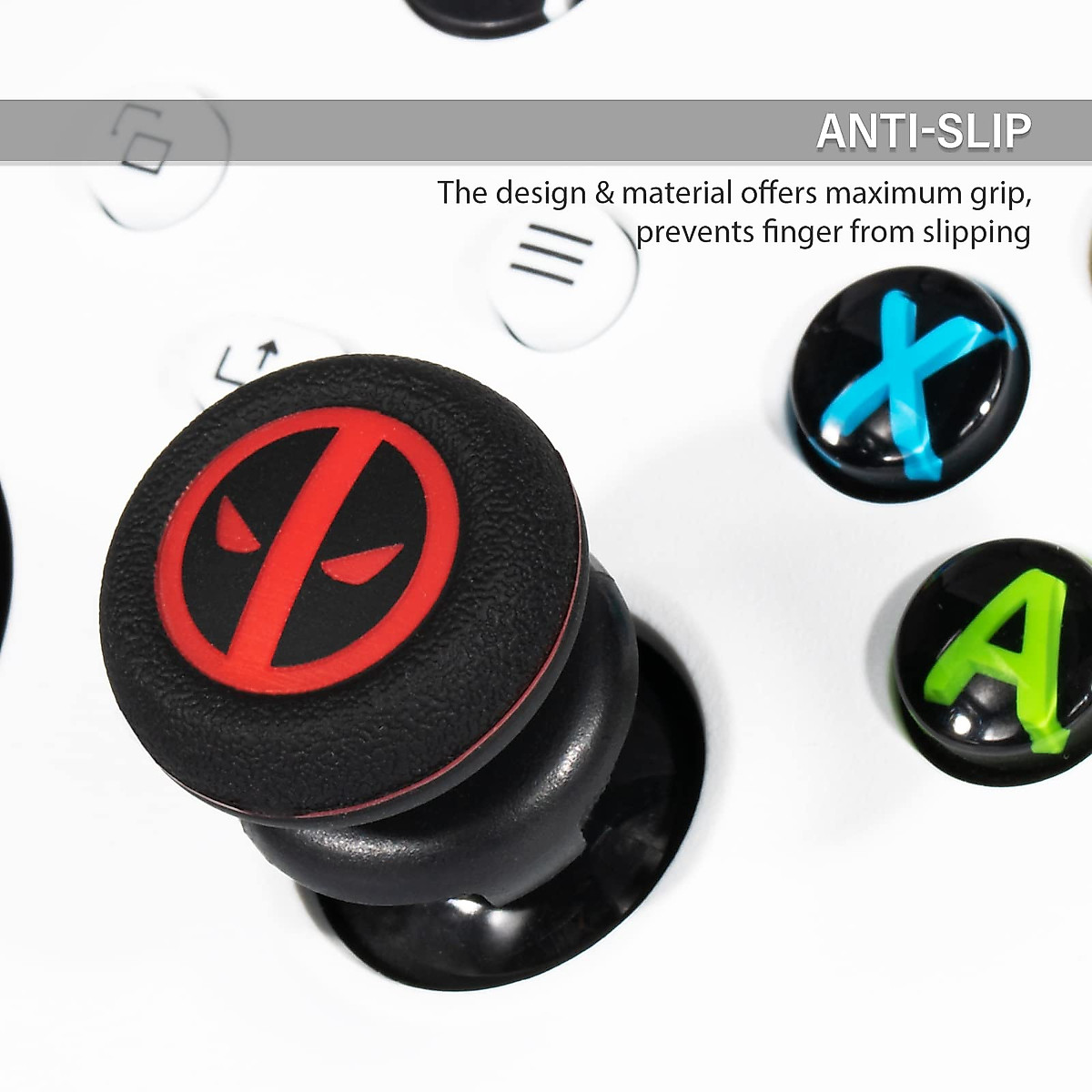 Playrealm FPS Thumbstick Extender & Printing Rubber Silicone Grip Cover 2 Sets for Xbox Series X/S & Xbox One Controller(Immortal)