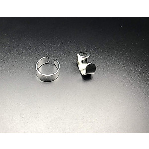 Wide Silver Ear Cuff Smooth - Sterling Silver Adjustable No Piercing Ear Cuff - Minimalist Ear Cuff