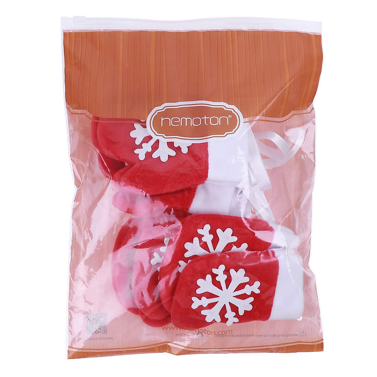 Hemoton 12PCS Christmas Cutlery Holders Premium Fabric Fork Knife Bags Durable Glove and Sock Table Decorations 5.3”X4”
