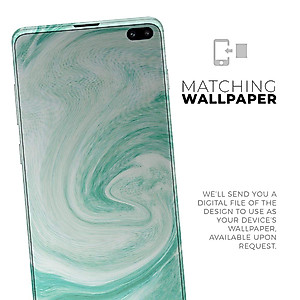 DesignSkinz Swirling Mint Acrylic Marble Protective Vinyl Decal Wrap Skin Cover Compatible with The Samsung Galaxy S20 (Screen Trim & Back Glass Skin)
