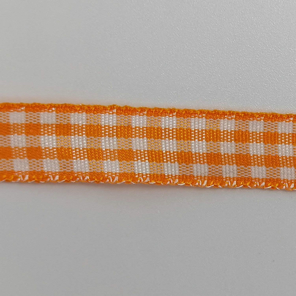 Micomon Orange Gingham Plaid Checked Ribbon 25 Yard Each Roll 100% Polyester (3/8", Orange)