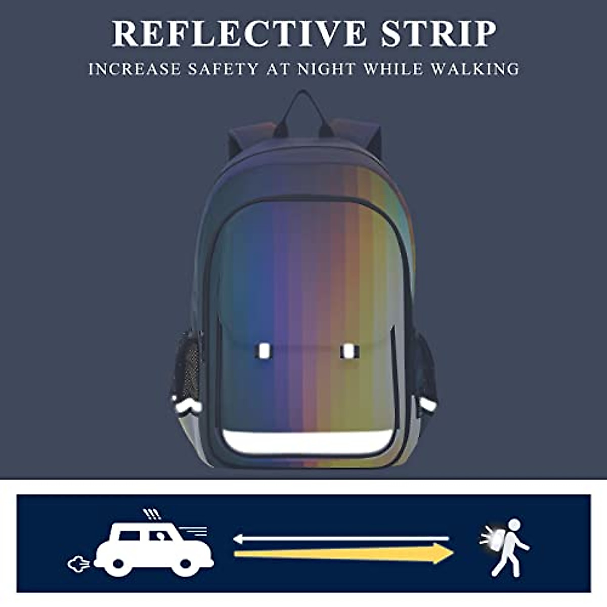 Glaphy Abstract Colorful Stripes Backpack School Bag Lightweight Laptop Backpack Student Travel Daypack