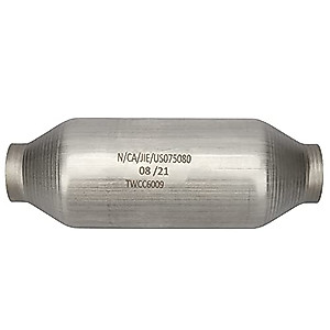 MAYASAF 2" Inlet/Outlet Universal Catalytic Converter, w/o O2 Port (EPA Compliant)