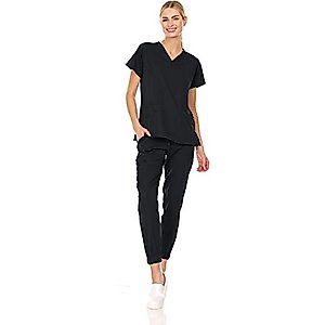 Mini Marilyn Stretch V-Neck Jogger Scrubs Set, Available in Over 12 Colors