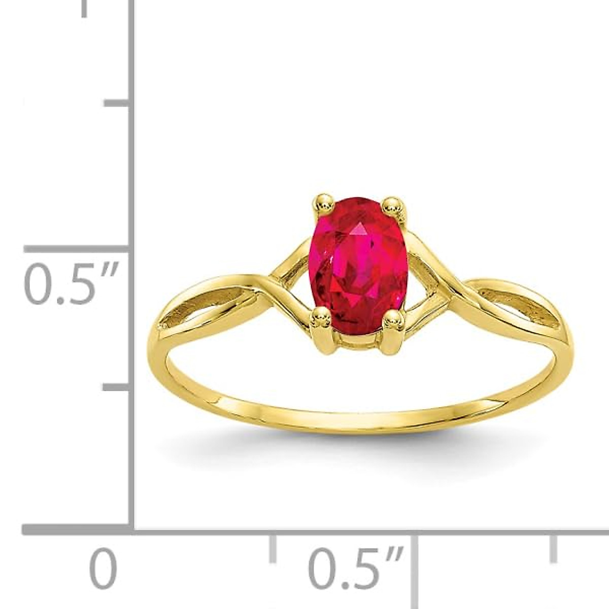 IceCarats 10K Yellow Gold Red Ruby Ring Gemstone Band July Birthstone Jewelry Size 7.00