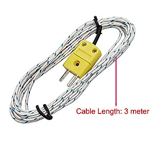 TWTADE 5pcs 3M K Type Mini-Connector Thermocouple Temperature Probe Sensor Measure Range -50~350°C