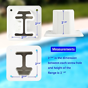 Pool Ladder Flanges for Heavy Duty Resin in-Pool above Ground Swimming Pool Ladder (2 Pack)