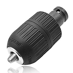 Mesee 2-13mm Capacity Keyless Drill Chuck Adapter, 1/2-20UN Mount Thread Impact Quick Change Conversion Tool for Air Impact Wrench