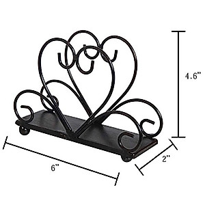 Metal Table Napkin Holder Freestanding Tissue Dispenser (Black)