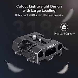 SmallRig Lightweight 15mm Dovetail Baseplate with Dual 15mm LWS Rod Clamp, Fits for ARRI Dovetail Plate - 4002