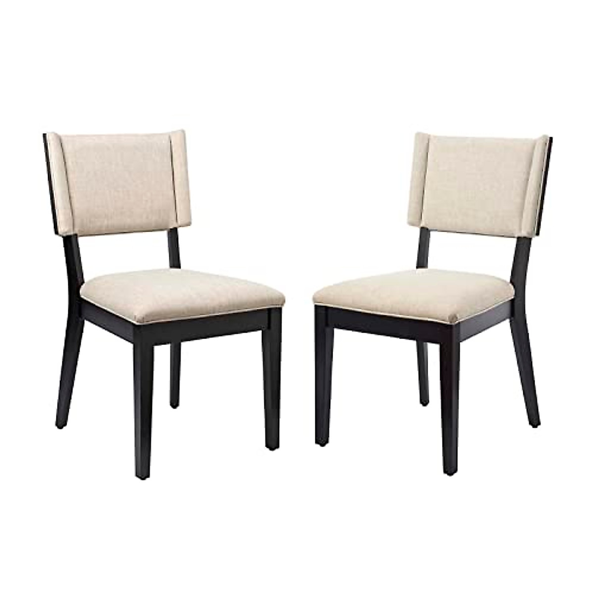 Modway Esquire Upholstered Fabric Dining Side Chairs in Beige-Set of 2