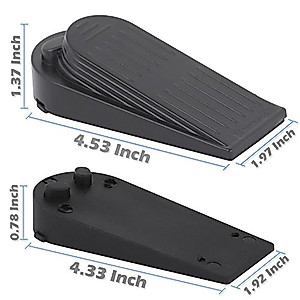 8Pcs Set Black Door Stopper Easily Wedges Door Gaps up Finger Protector Flexible Floor Door Stops - Non-Scratching Door Stop - Modern Wedge Door Stop Design