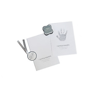 The Grandparent Gift Baby Keepsake Kit Farm House Style Frame, Handprint, Grey