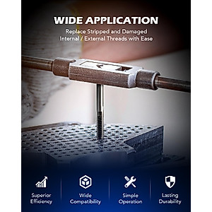 OMT SAE & Metric Tap and Die Set 80pcs | SAE Thread Types: NC, NF, NPT | Tap Die Set Metric SAE Standard for Cutting External and Internal Threads